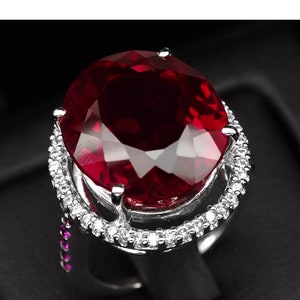 Blood Red Ruby Ring in Sterling Silver - Etsy