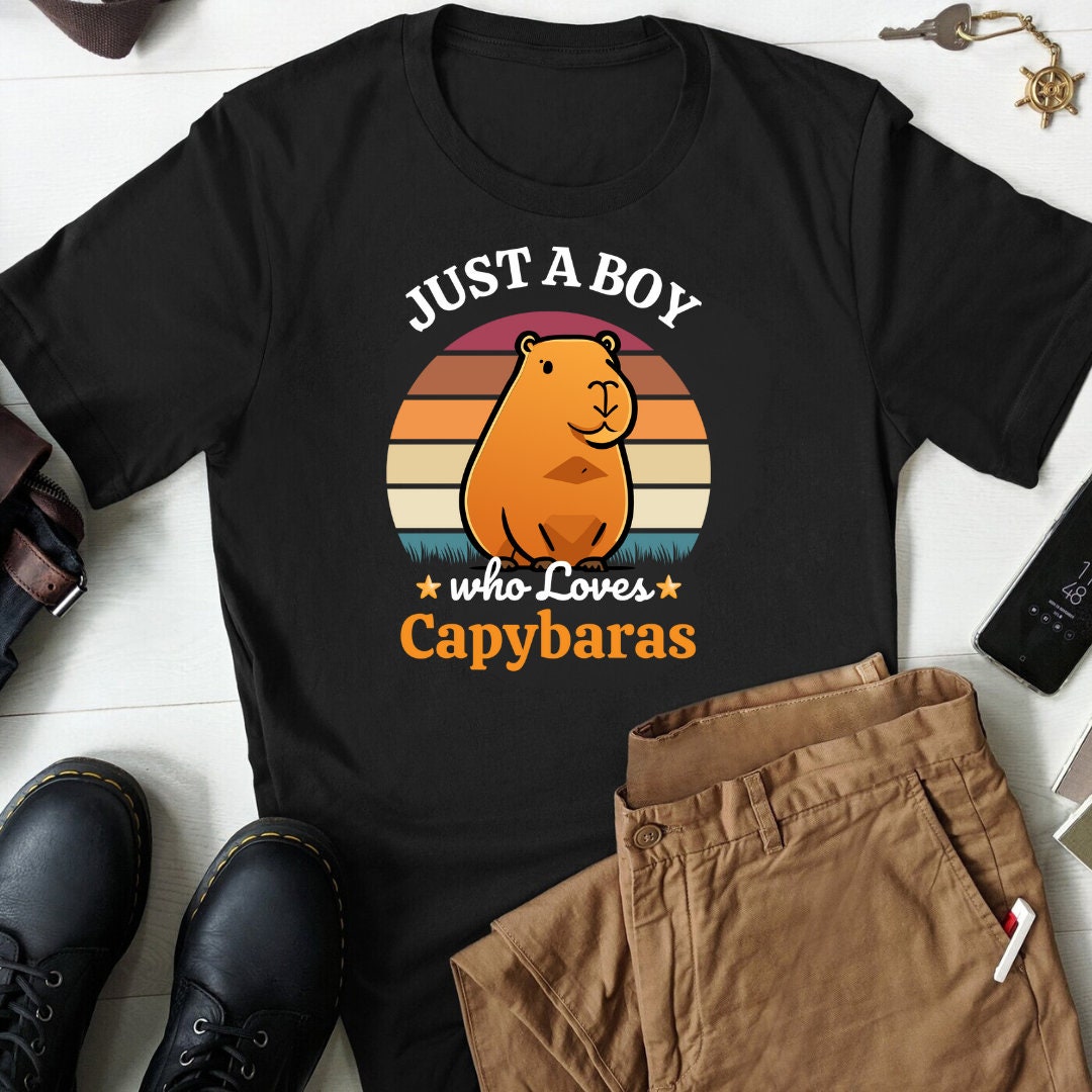 Just A Boy Who Loves Capybaras Tshirt, Capybara Shirt, Capybara Gifts ...