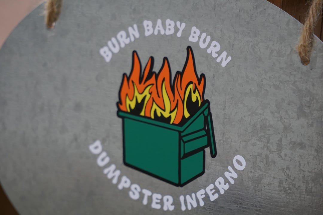 Dumpster Inferno, Vinyl Dumpster Fire Sticker - Etsy