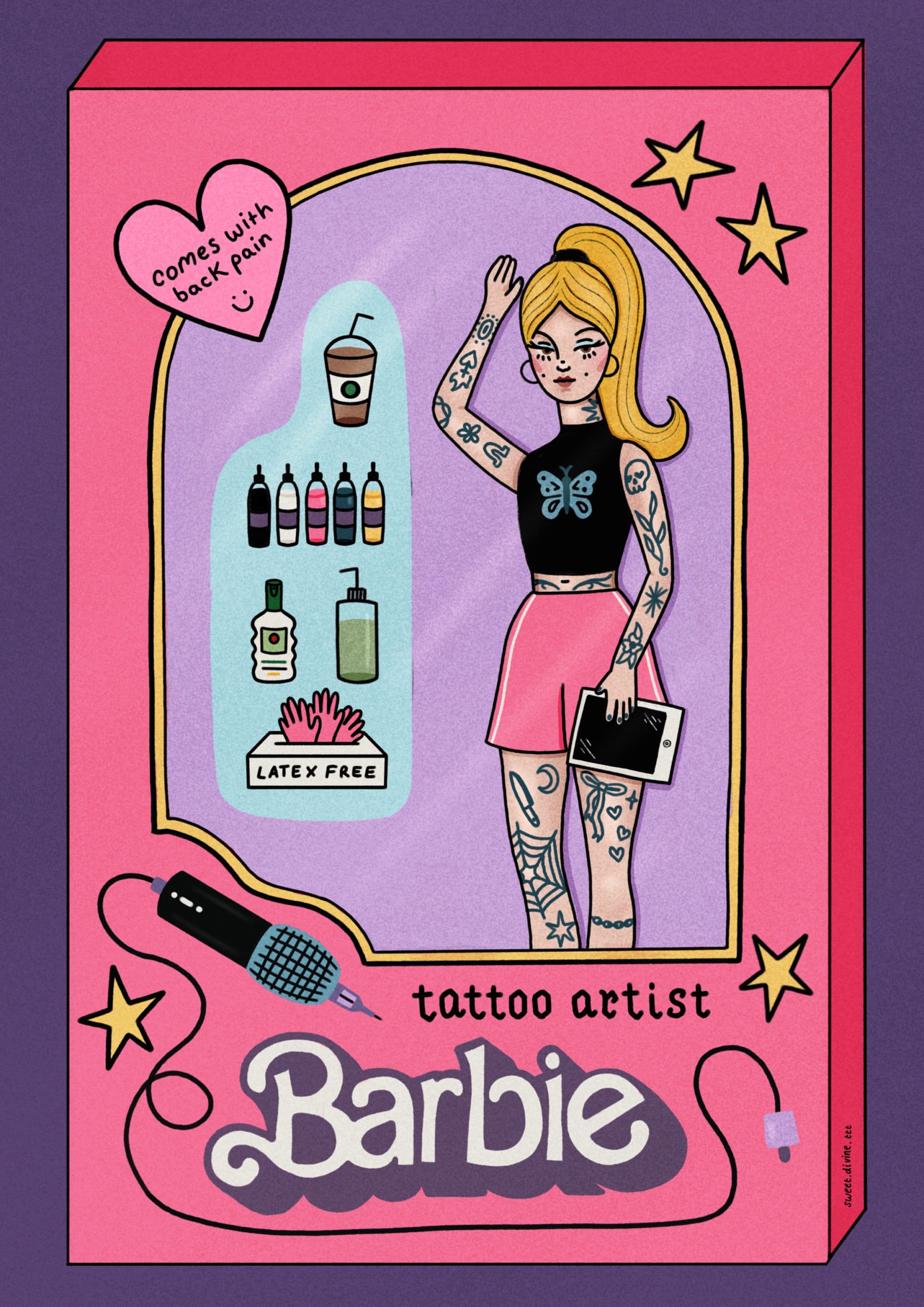 Tattoo Artist Barbie A4 - Etsy