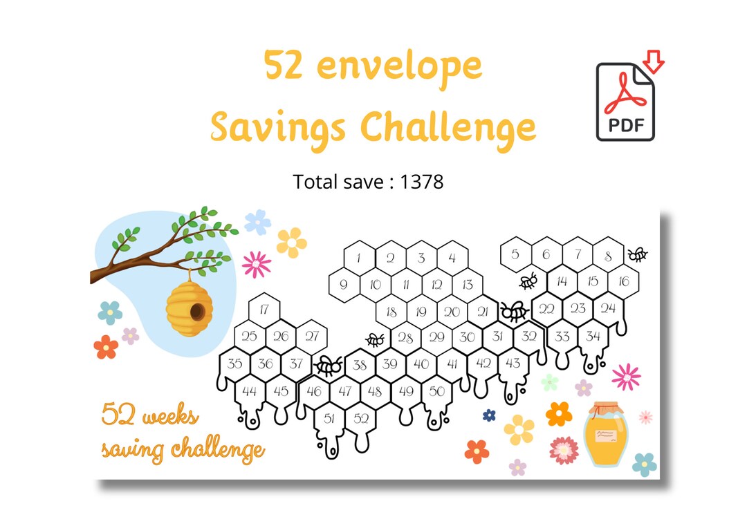 52 Envelope Savings Challenge - Etsy