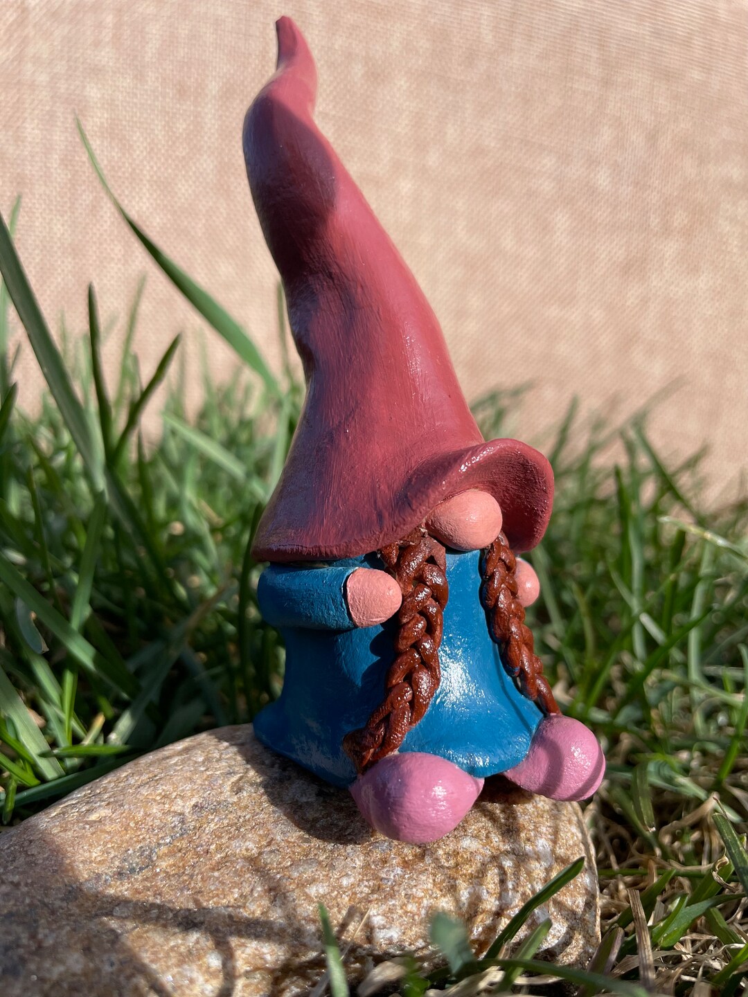 Gnome A Beautiful Gnome Lady With Lovely Blue Dress - Etsy