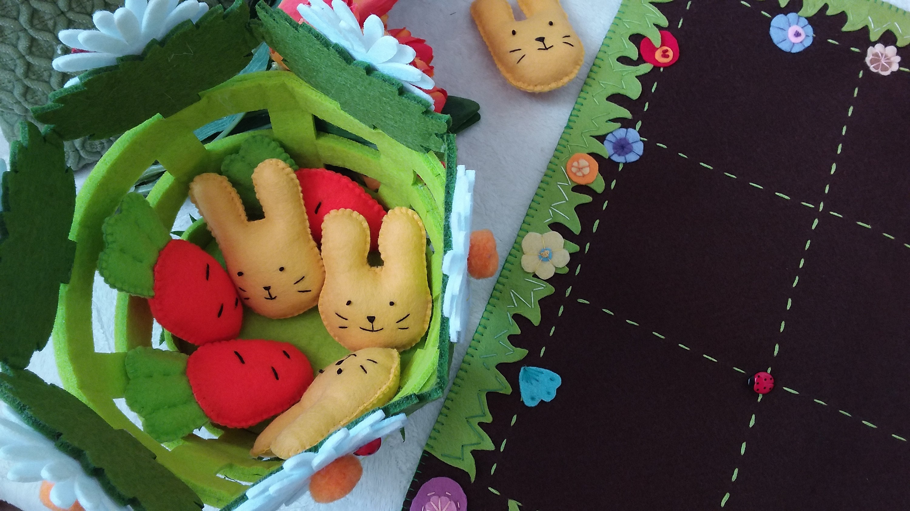 Felt Tic Tac Toe Game for Children / 'spring-summer Garden' Felt Logic ...