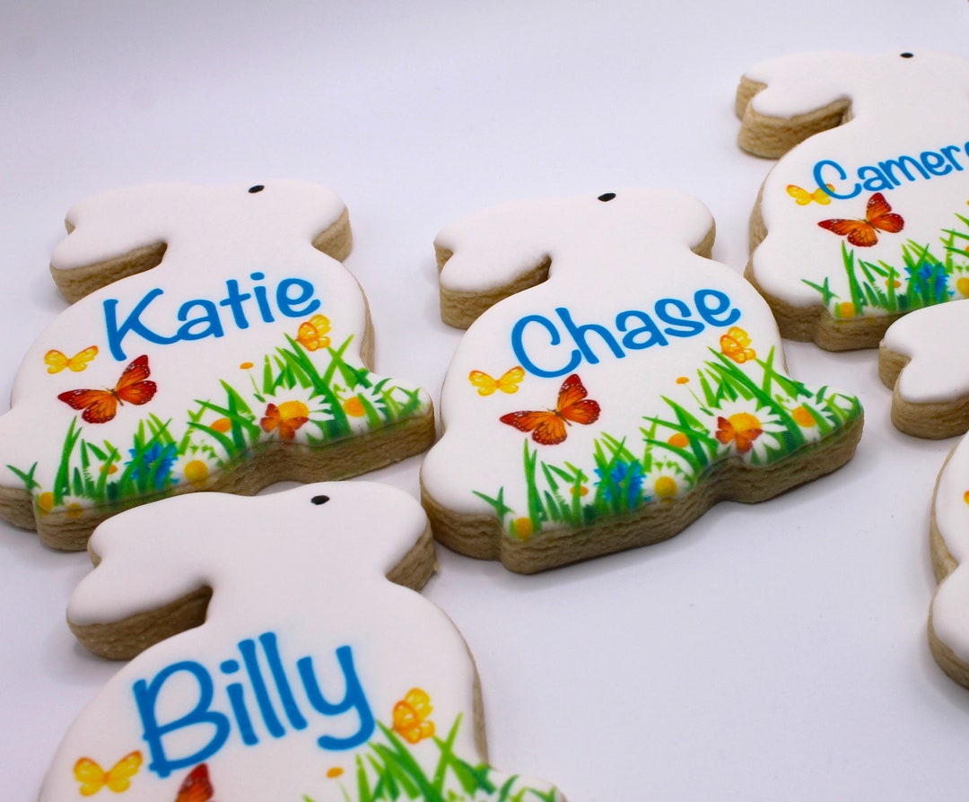 Easter Bunny Name Tag Cookies OHIO SHIPPING ONLY - Etsy