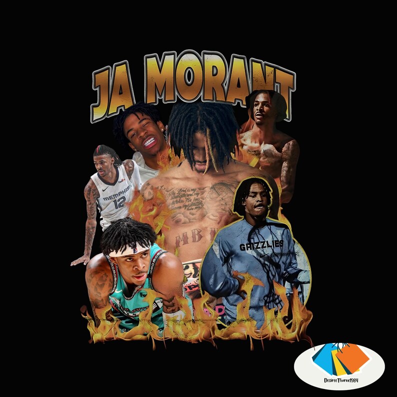 Vintage Ja Morant PNG Bootleg Design, Basketball Digital Download ...