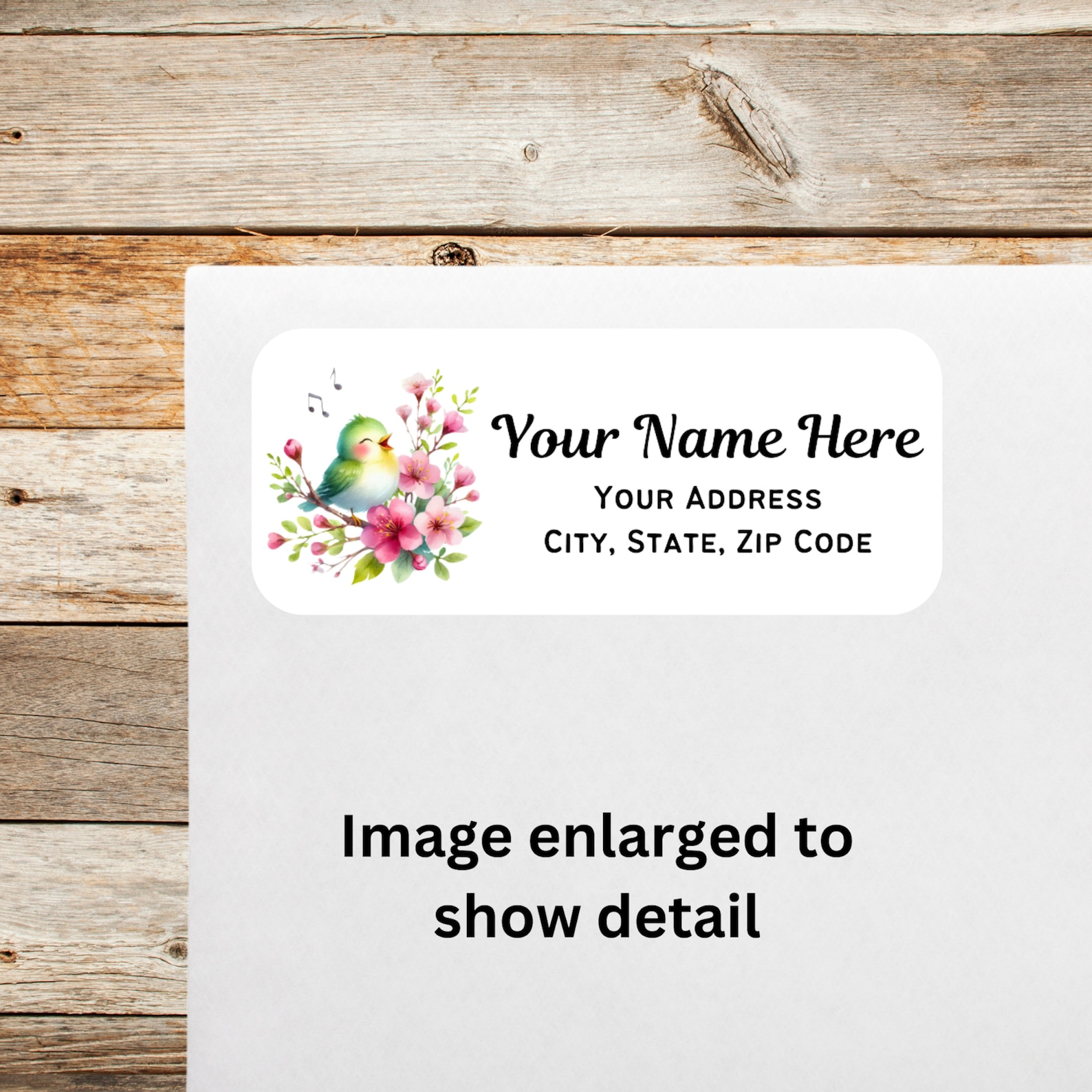 Cute Little Bird Singing Personalized Return Address Labels, Watercolor ...