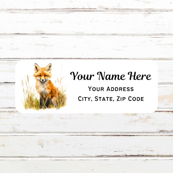 Address Label With Fox - Etsy