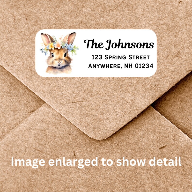 Bunny With Crown of Flowers, Personalized Return Address Labels ...