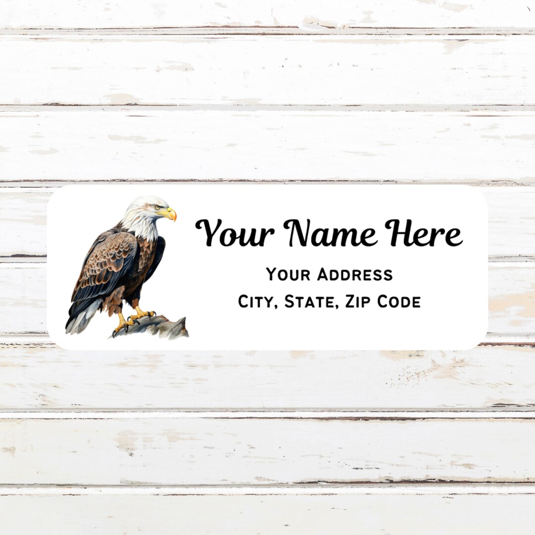 Bald Eagle Personalized Return Address Labels, Watercolor, Return ...