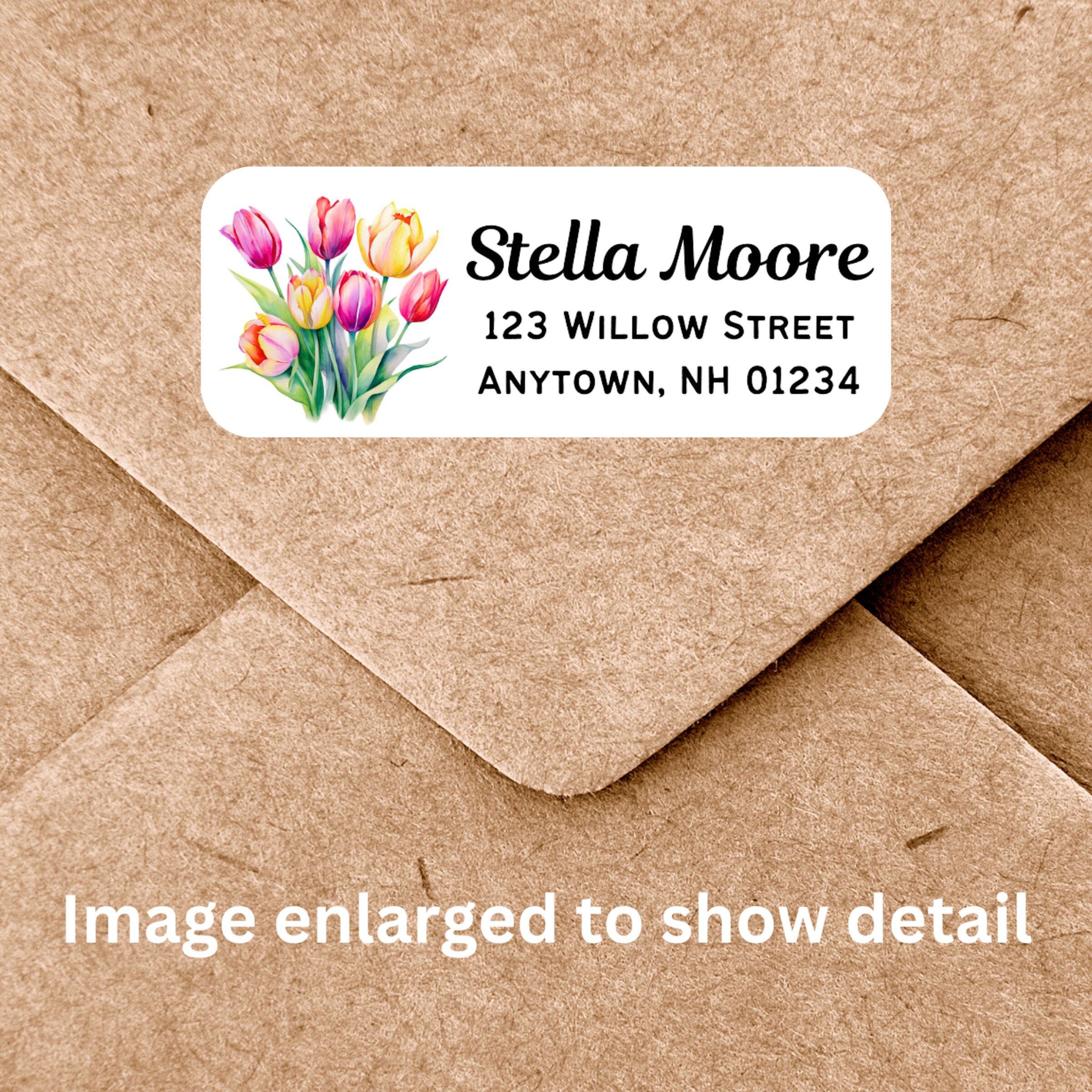 Tulips in the Garden Personalized Return Address Labels, Watercolor ...