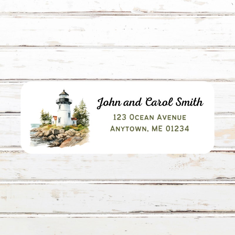 Lighthouse Address Label - Etsy