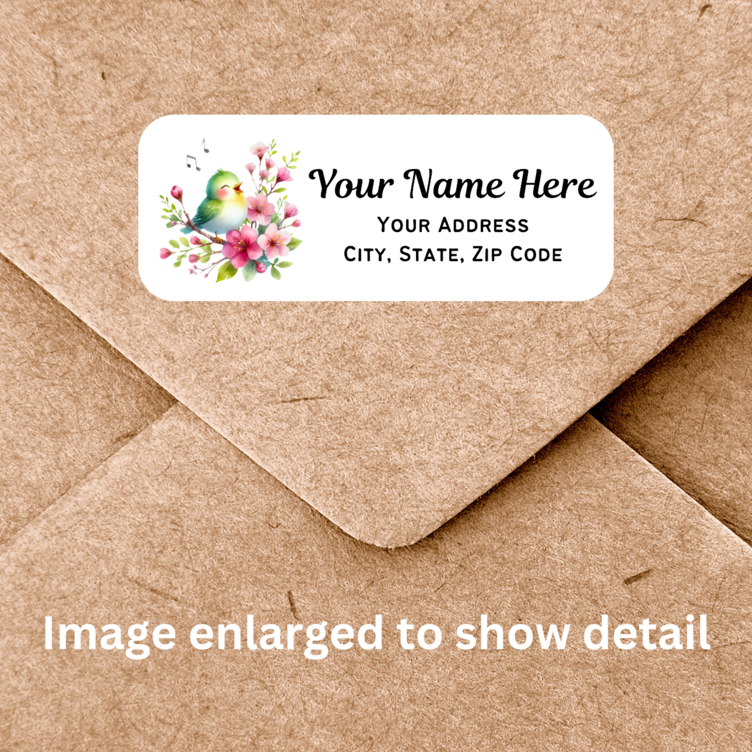 Cute Little Bird Singing Personalized Return Address Labels, Watercolor ...
