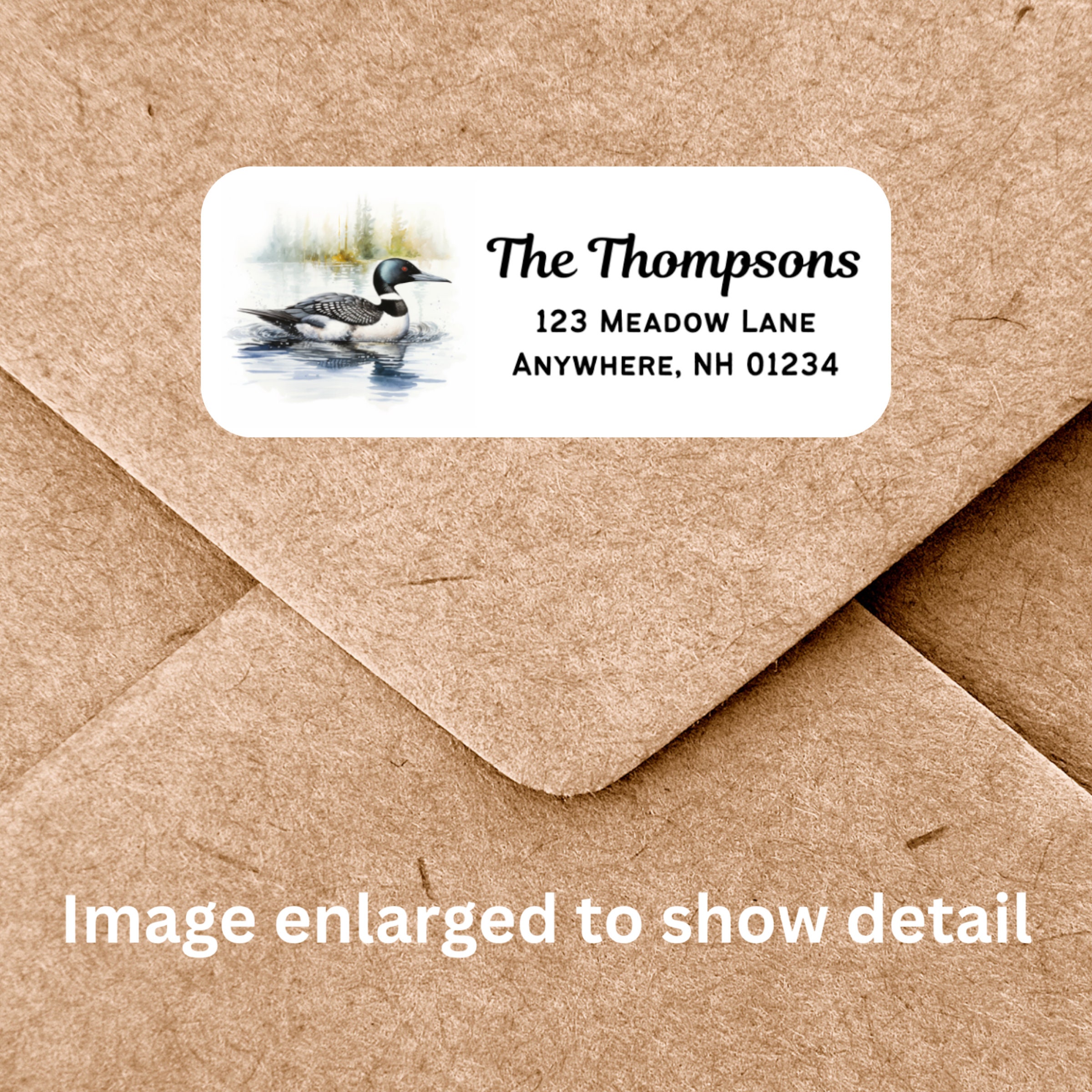 Watercolor Loon in Lake, Personalized Return Address Labels, Watercolor ...