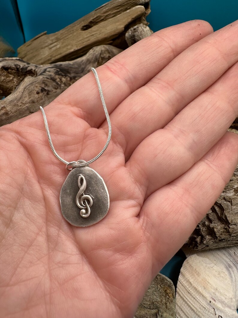Treble Clef Music Note Pendant - Etsy