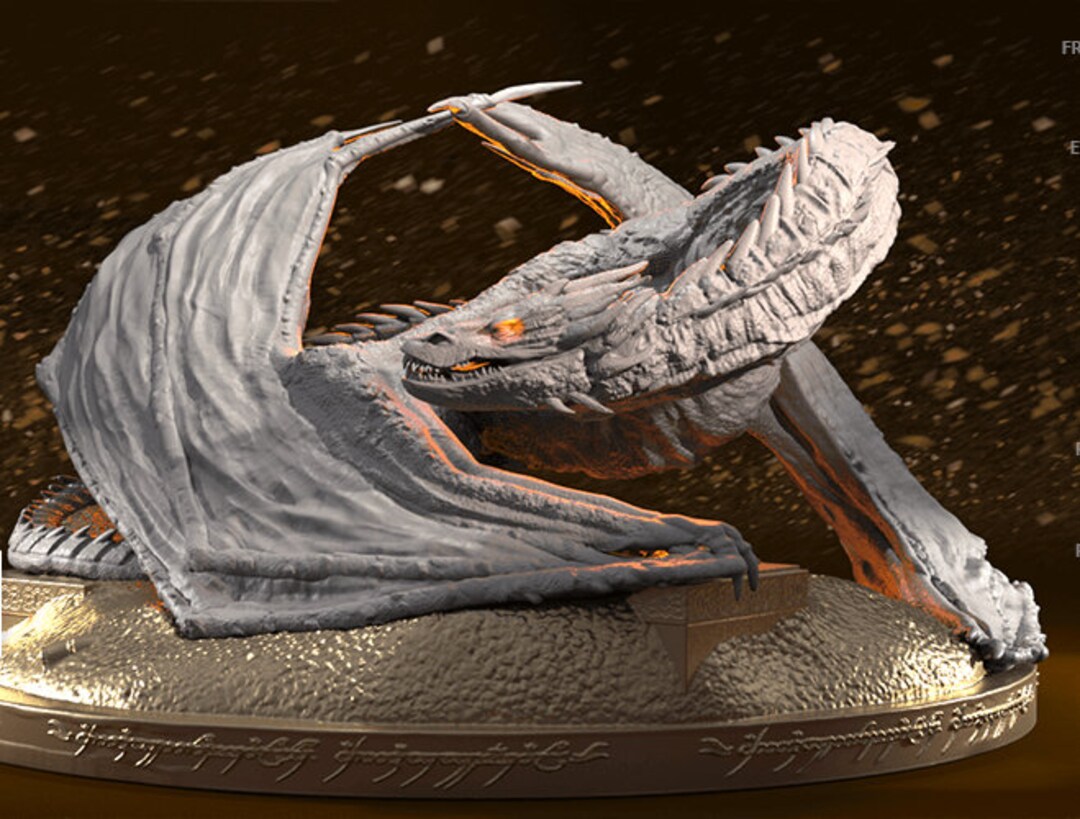 Lord of the Rings STL Smaug STL Smaug 3D Model Smaug 3D - Etsy