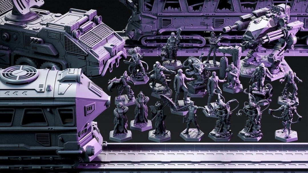 Neon Warrior STL Pack, Tabletop STL Pack, Miniature STL Pack, Dnd ...