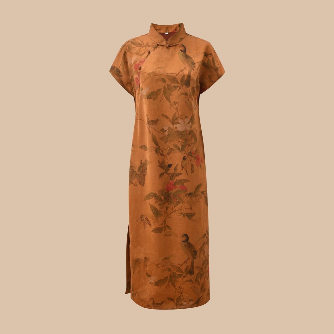 Modernized Chinese Style Hua Luo Qipao/cheongsam Dress, 100% Mulberry ...