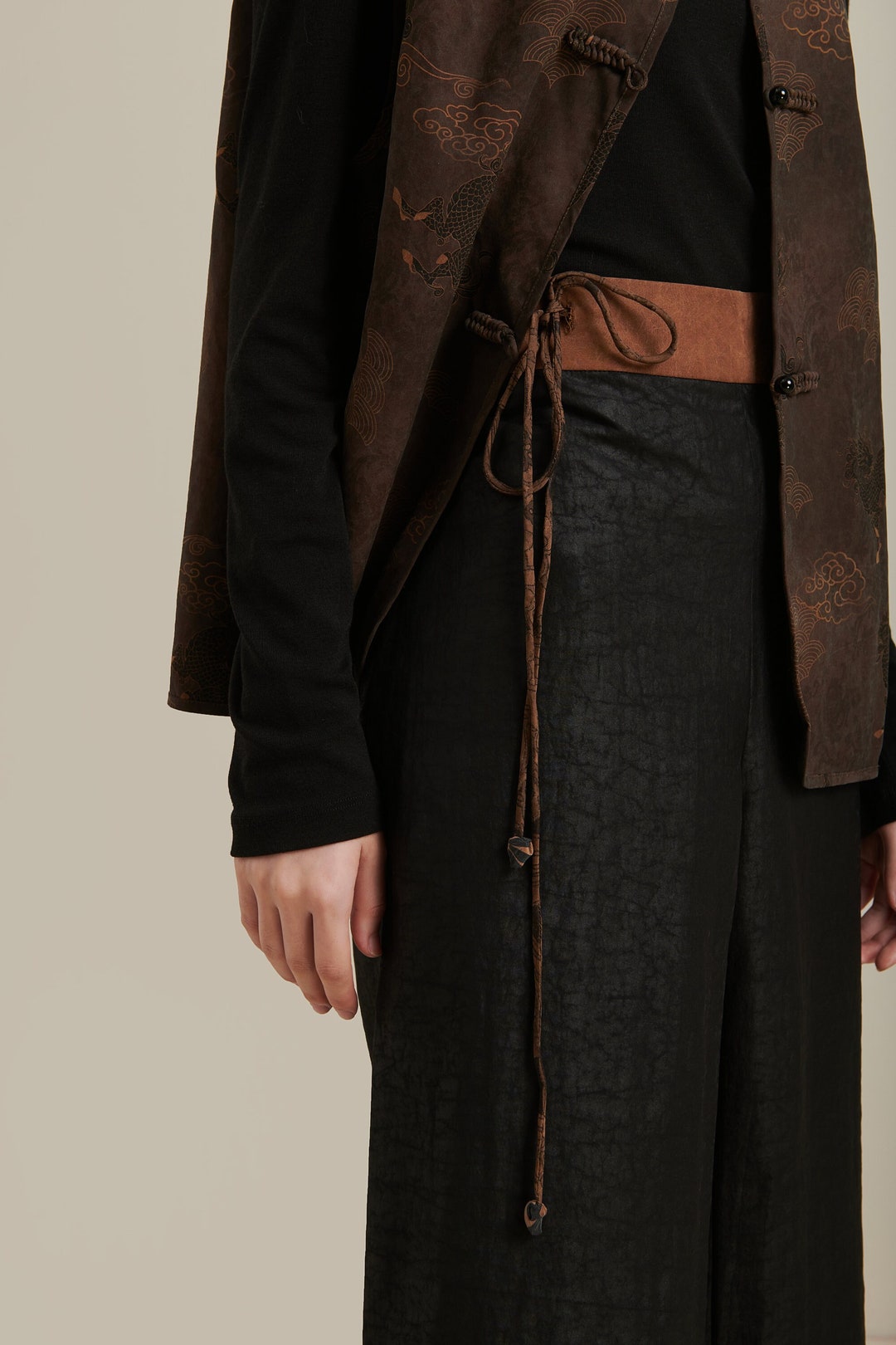 Elegant Mud Silk Wide-leg Pants, 100% Mulberry Silk (naturally Dyed ...
