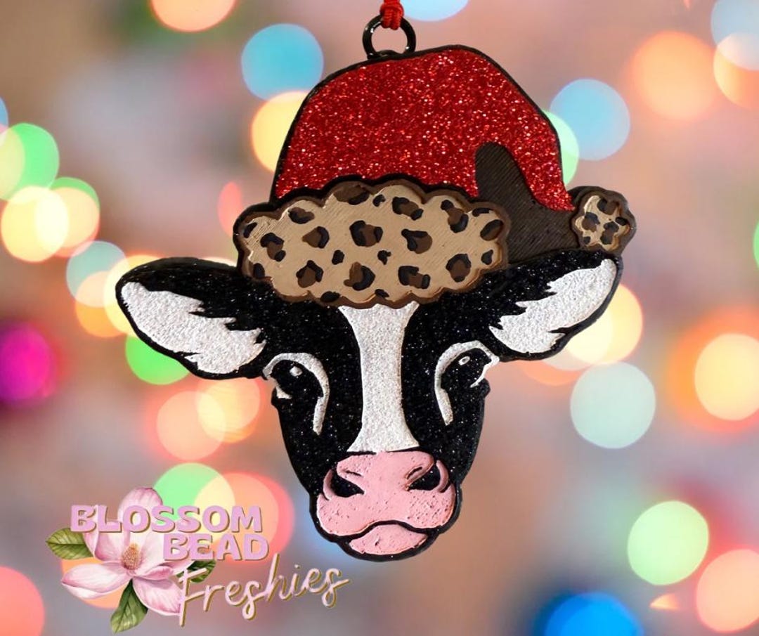 Cow Freshie Christmas Cow Freshie Cow Santa Cow Freshy Freshie Car ...