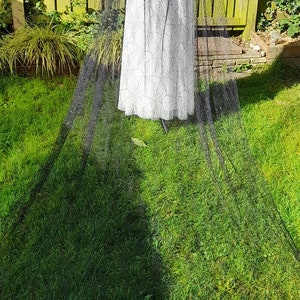 Gothic Black Bridal Cape Veil With Spiderweb and Spiders for Halloween ...