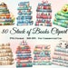 80 Watercolor Stack of Books Clipart Education Clipart, Watercolor ...