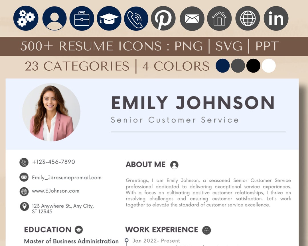 Resume Icons Set for Microsoft Word 500 CV Icons - Etsy