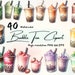 40 Watercolor Bubble Tea Clipart Set, Boba Tea Clipart, Transparent ...