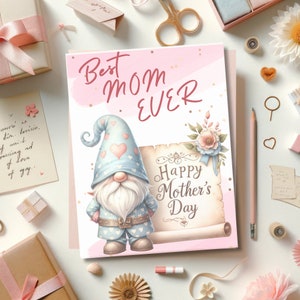Mother's Day Gnome Clipart Watercolor Gnomes, Mom-themed Illustration ...