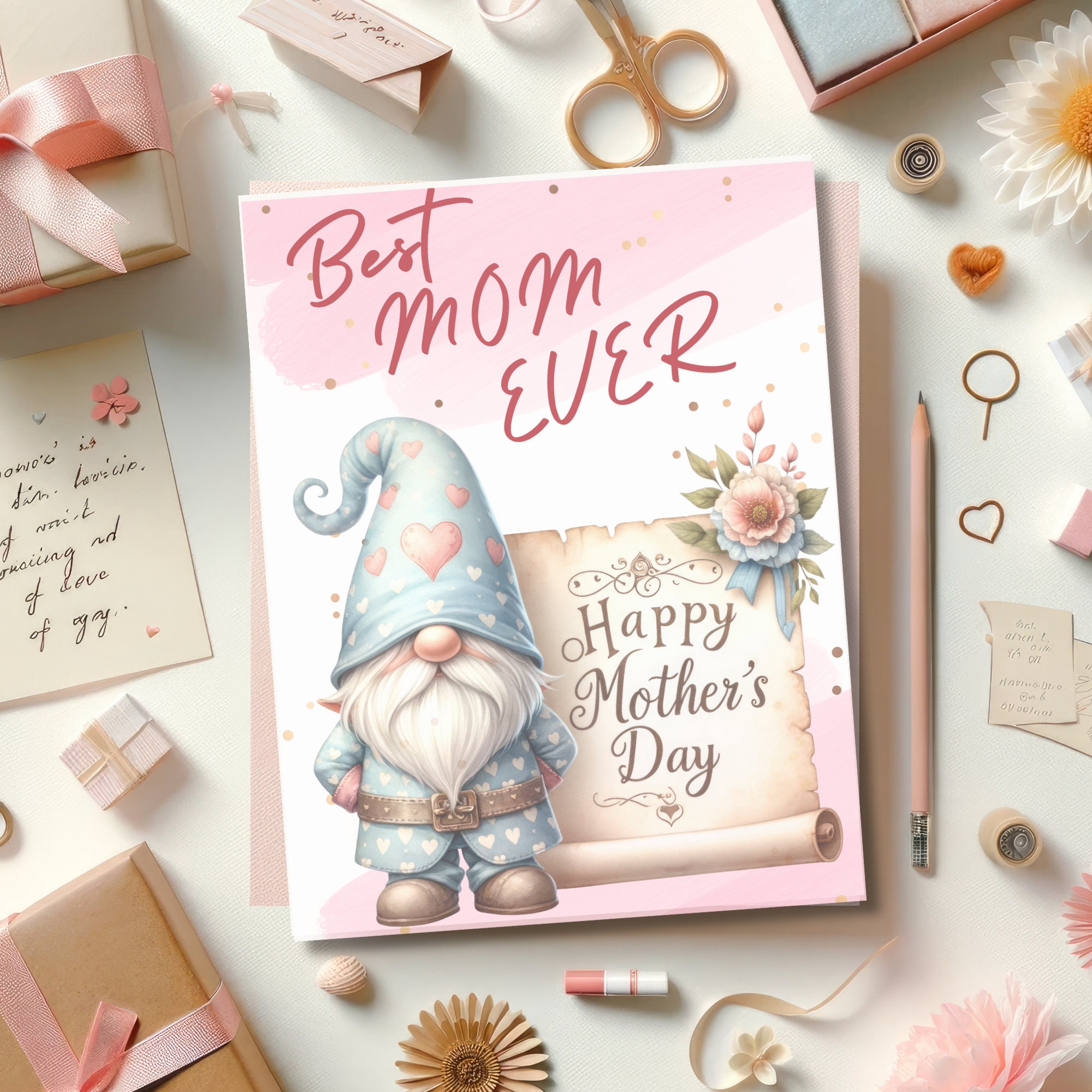 Mother's Day Gnome Clipart Watercolor Gnomes, Mom-themed Illustration ...
