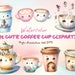 42 Watercolor Kawaii Coffee Cup Clipart Bundle, Pastel Cute Coffee Cup ...