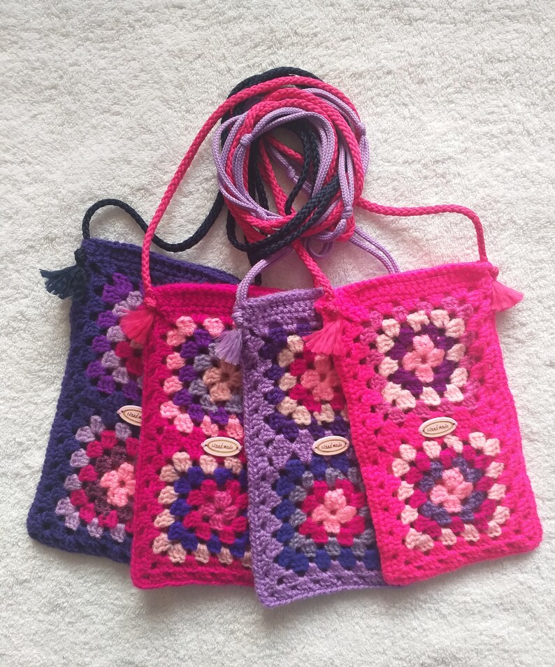 Handmade Crochet Phone Bag Style Granny Square 215 X 115 - Etsy