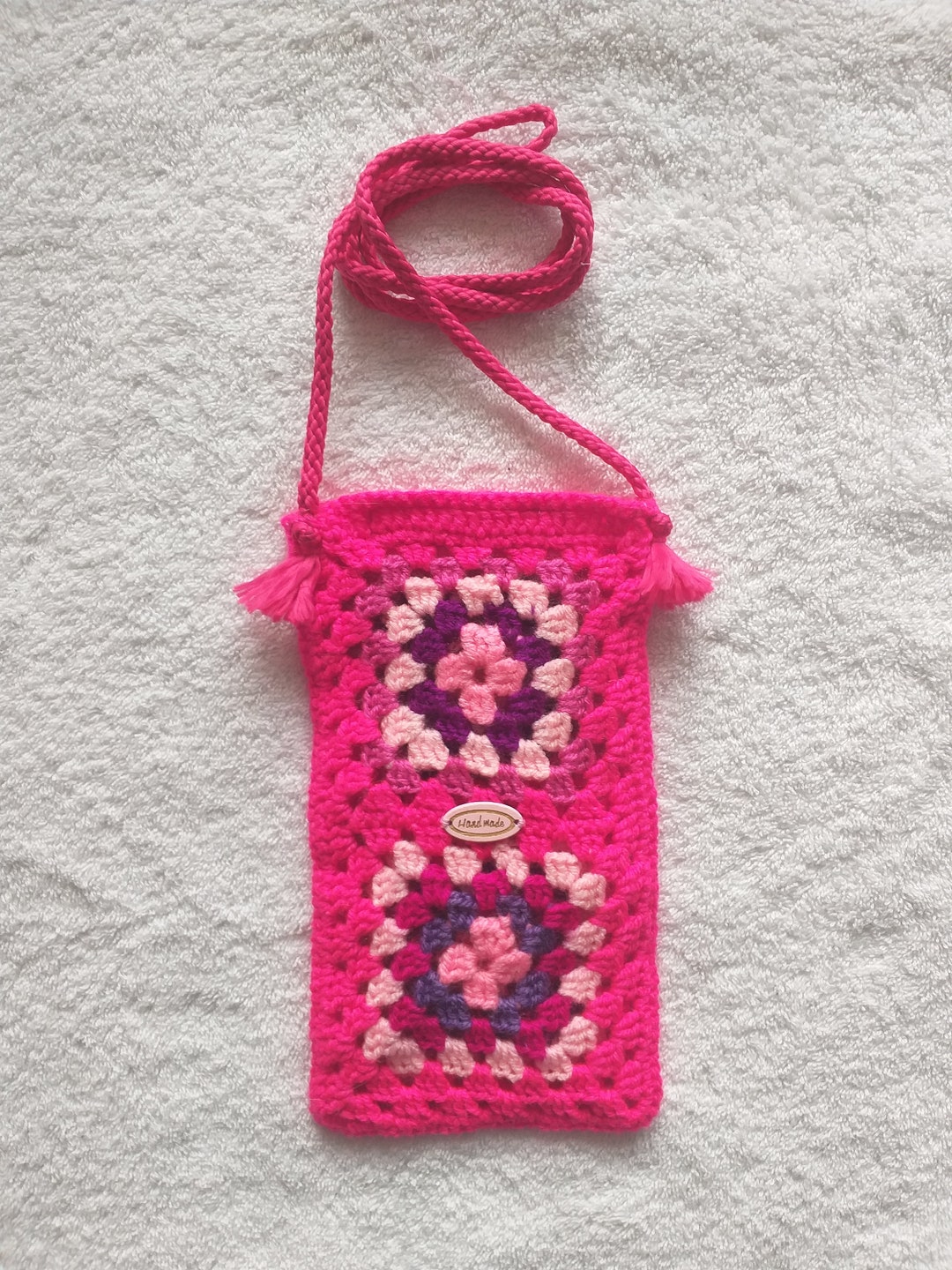 Handmade Crochet Phone Bag Style Granny Square 215 X 115 - Etsy