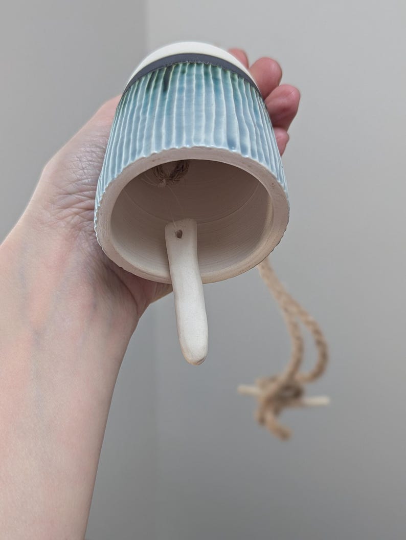 Oval Ceramic Bell With Ceramic Clapper Handmade Ceramic Wind Chime ...