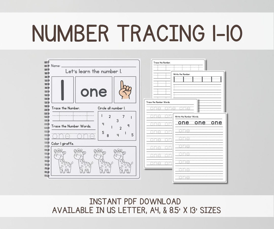 Math Activities for Preschoolers, Number Tracing Worksheets, Numbers 1 ...