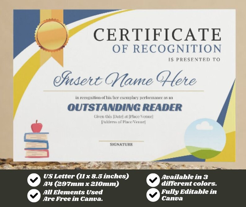 Certificate of Recognition, Certificate of Appreciation, Reader ...