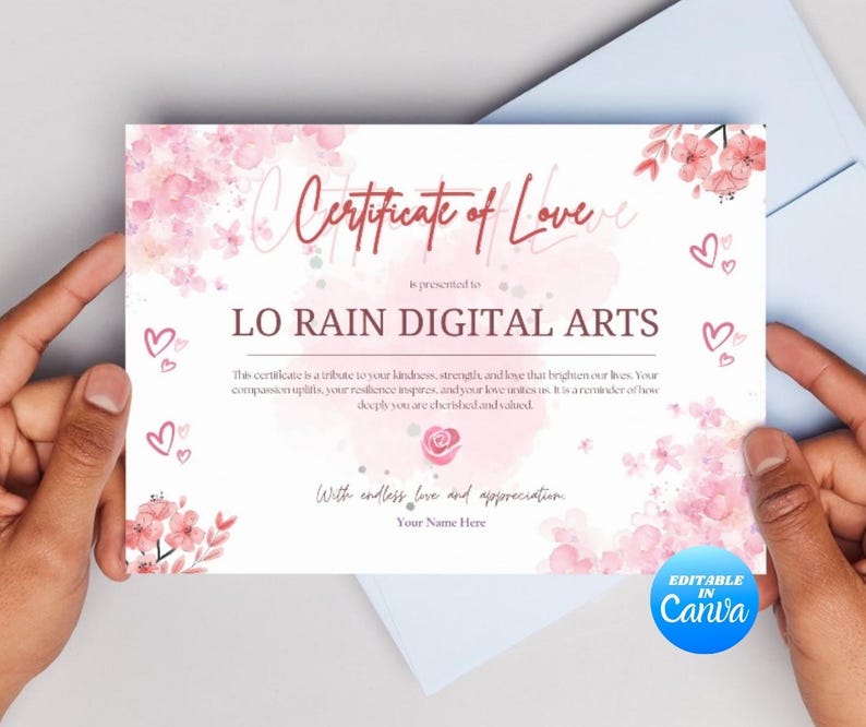 Certificate of Love, Love Declaration, Valentines Day, Certificate of ...