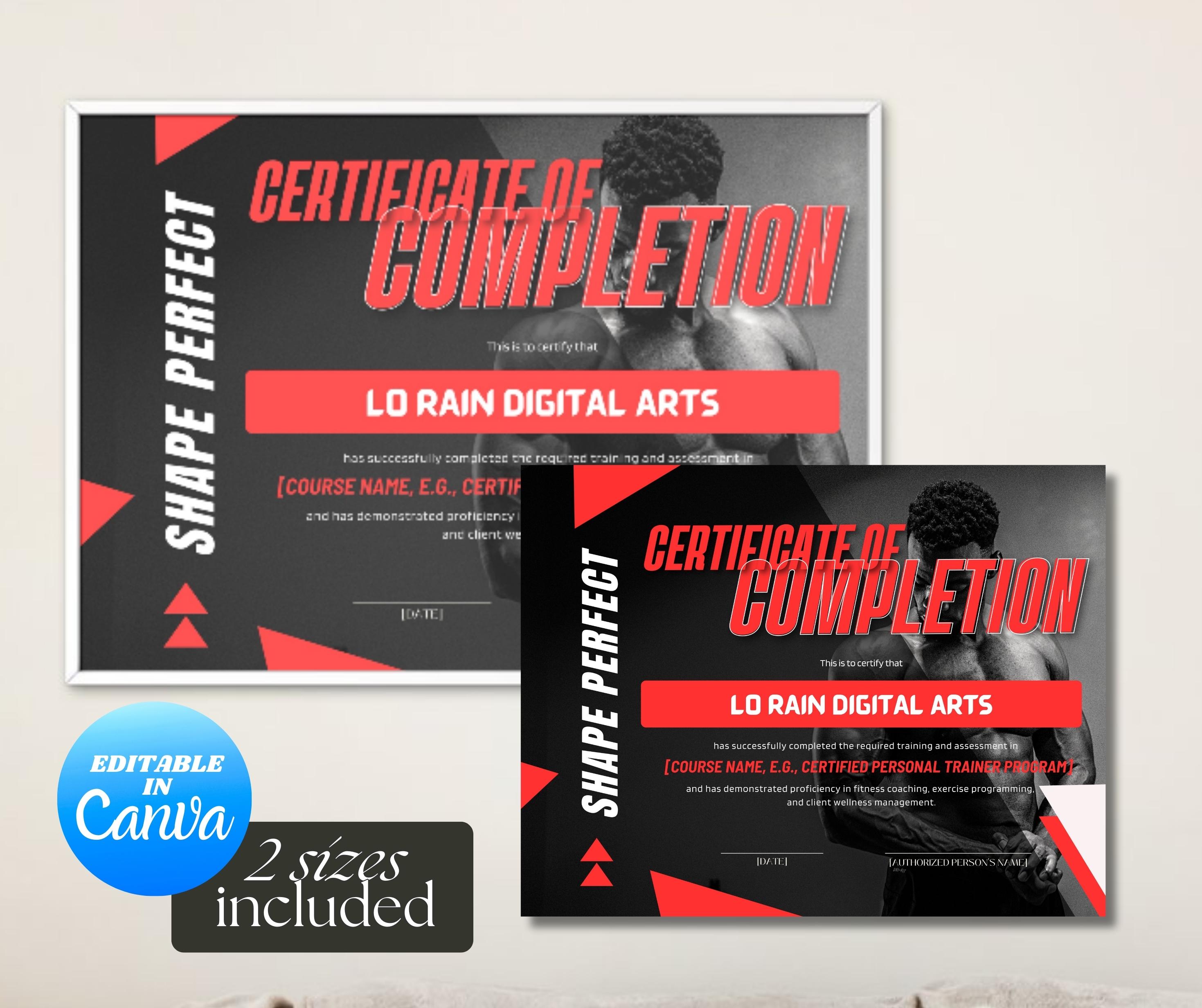 Gym Certification, Fitness Certificate, Training Certificate ...
