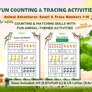 Number Tracing, Count 1-10, Learn to Count, Math Activities for ...