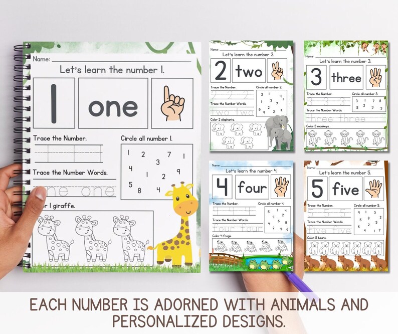 Number Tracing, Count 1-10, Learn to Count, Math Activities for ...