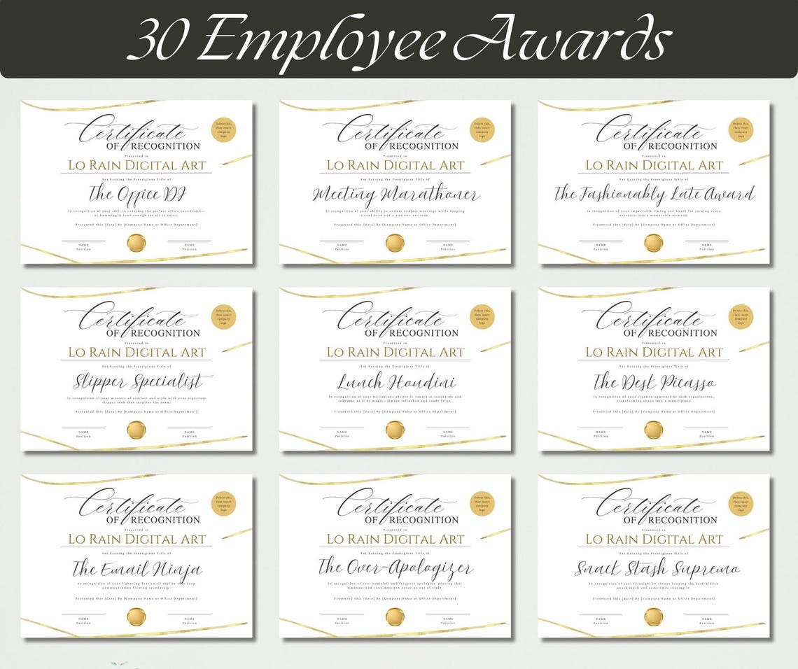 Staff Appreciation Awards, Employee Service Award, Funny Work Awards ...