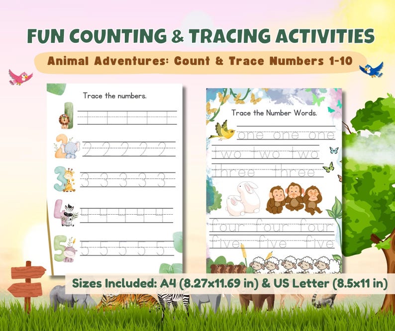 Number Tracing, Count 1-10, Learn to Count, Math Activities for ...