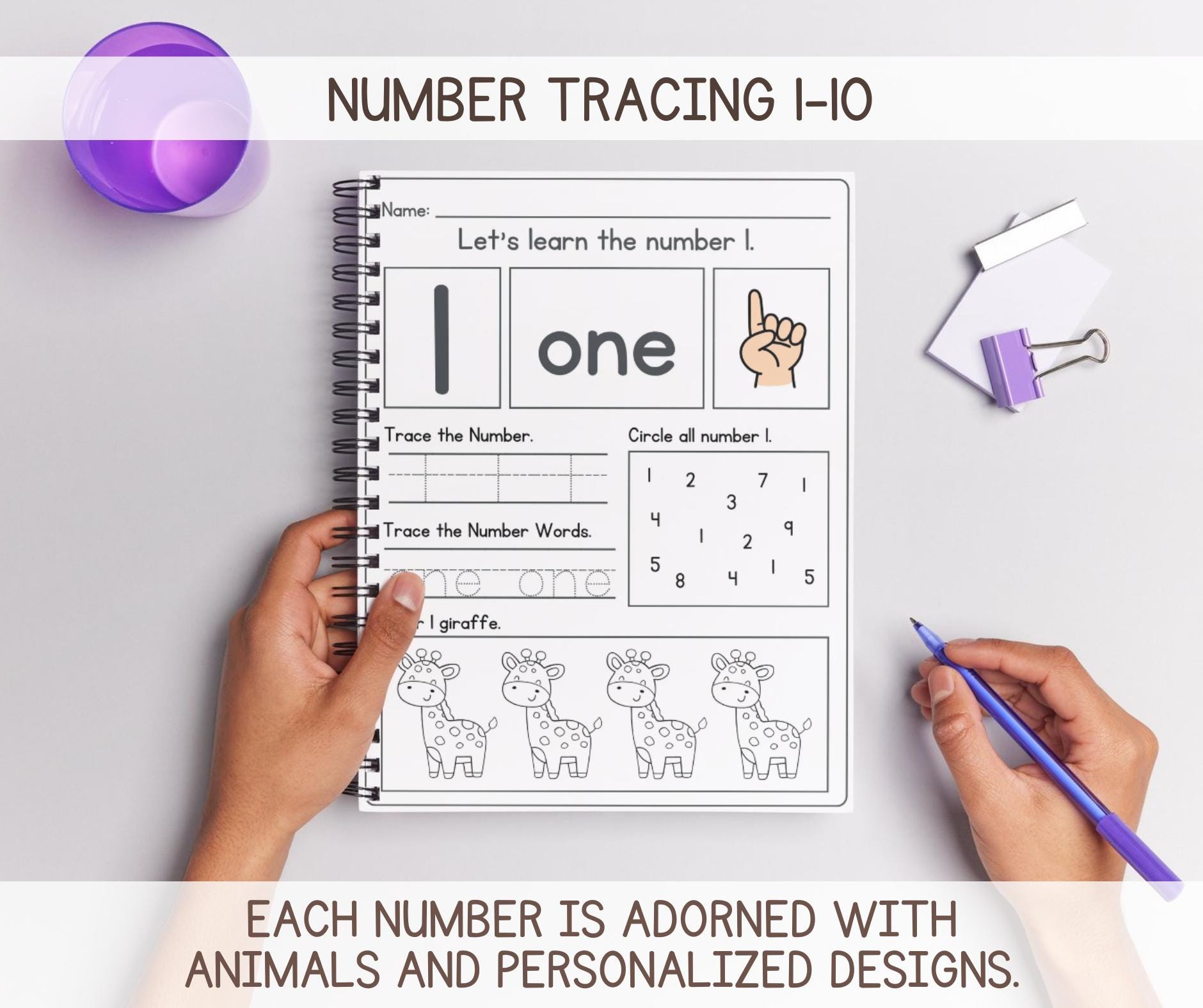 Math Activities for Preschoolers, Number Tracing Worksheets, Numbers 1 ...