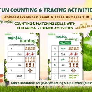 Number Tracing, Count 1-10, Learn to Count, Math Activities for ...