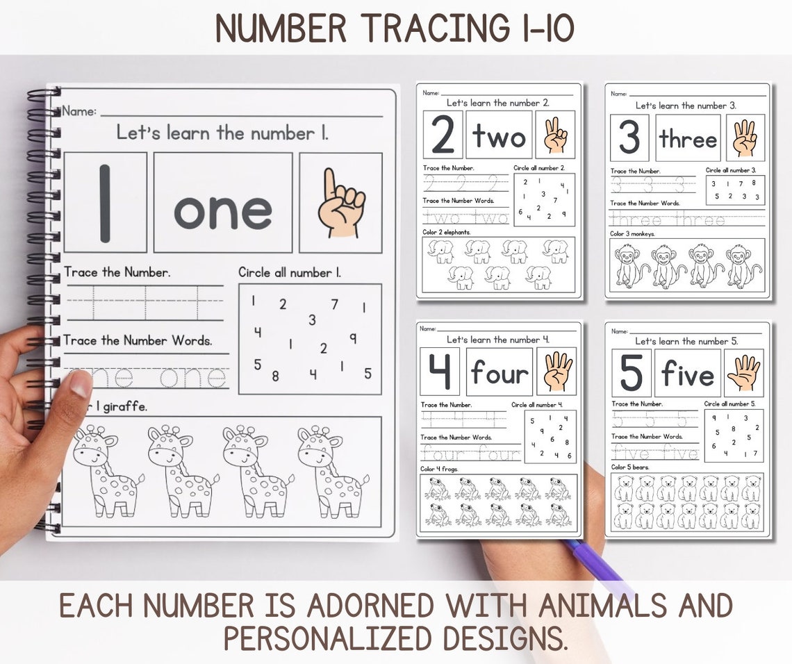Math Activities for Preschoolers, Number Tracing Worksheets, Numbers 1 ...