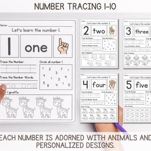 Math Activities for Preschoolers, Number Tracing Worksheets, Numbers 1 ...
