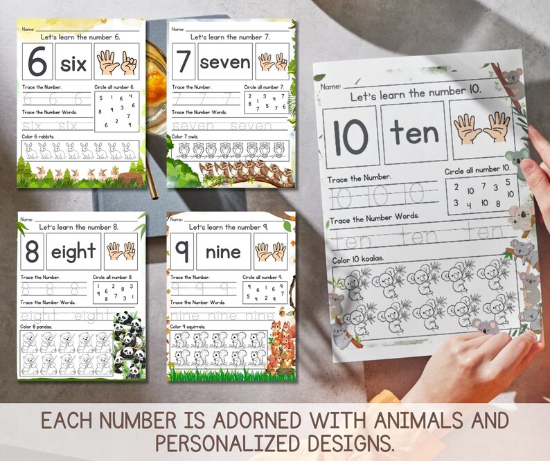 Number Tracing, Count 1-10, Learn to Count, Math Activities for ...