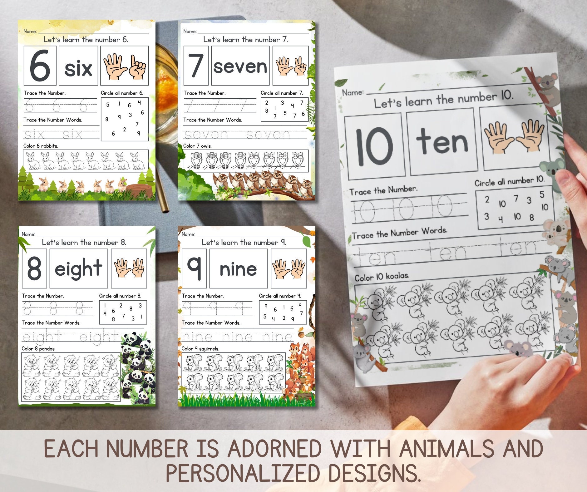 Number Tracing, Count 1-10, Learn to Count, Math Activities for ...