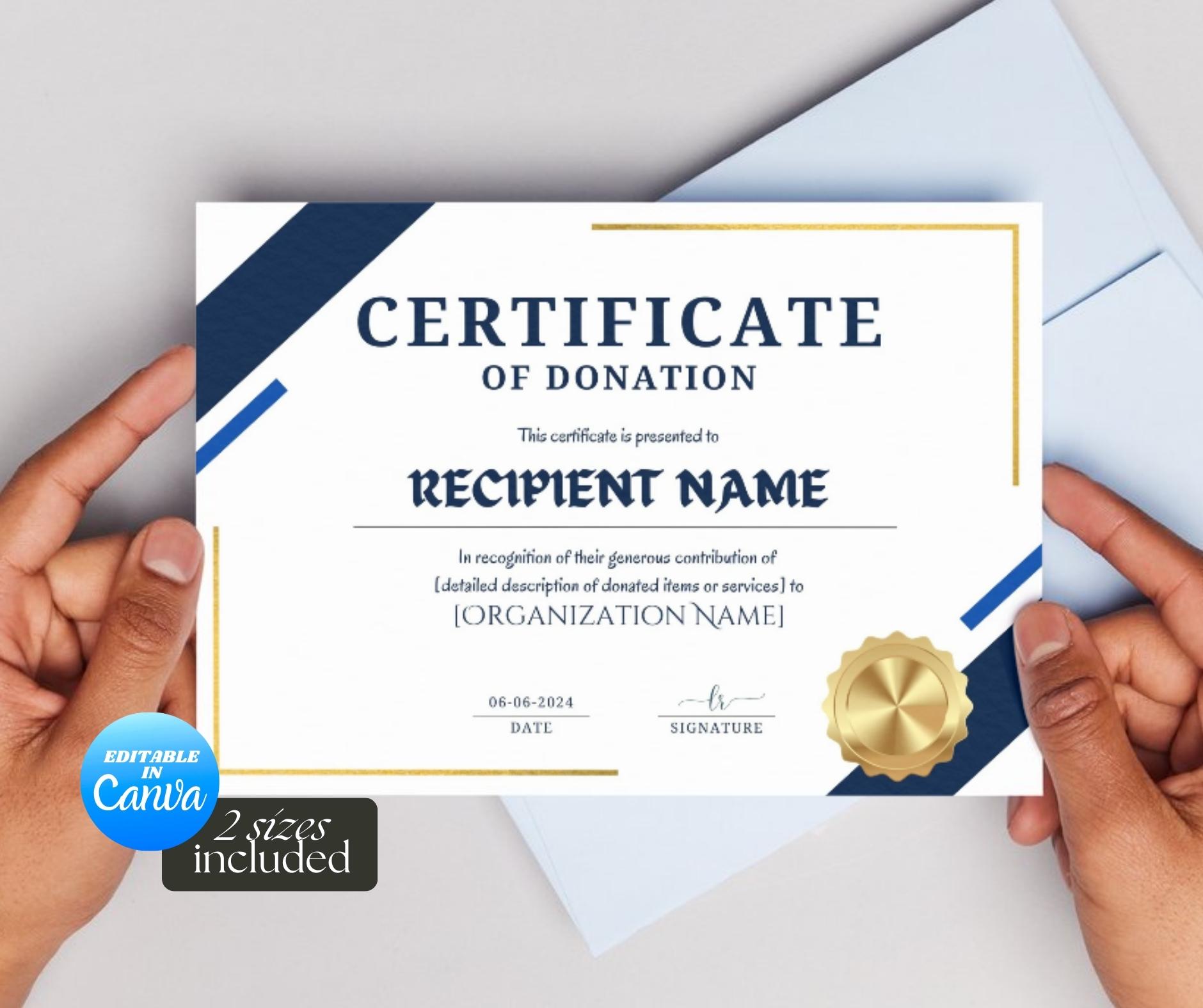 Certificate of Donation, Certificate of Appreciation, Certificate ...