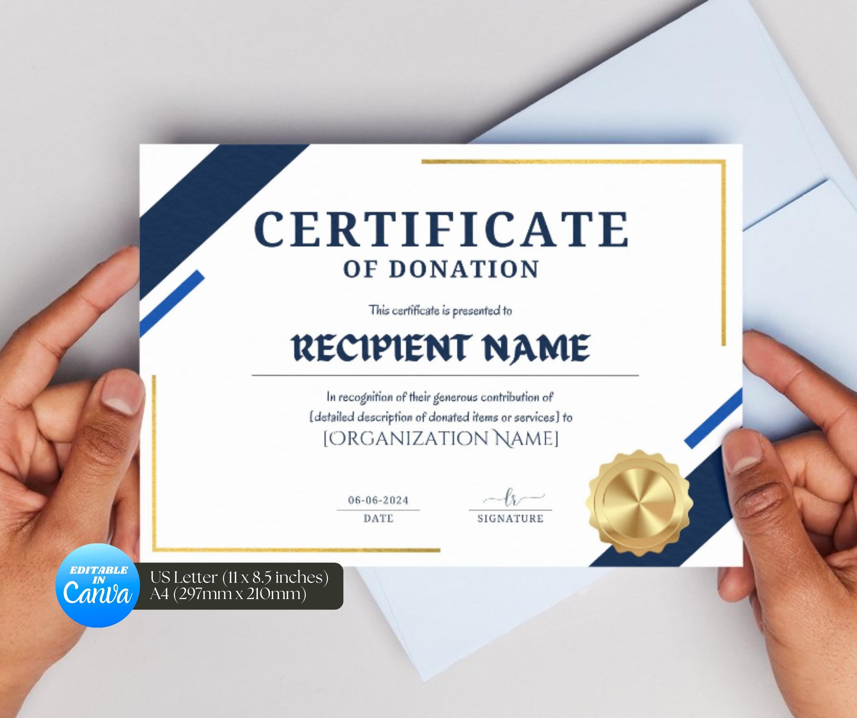 Certificate of Donation, Certificate of Appreciation, Certificate ...