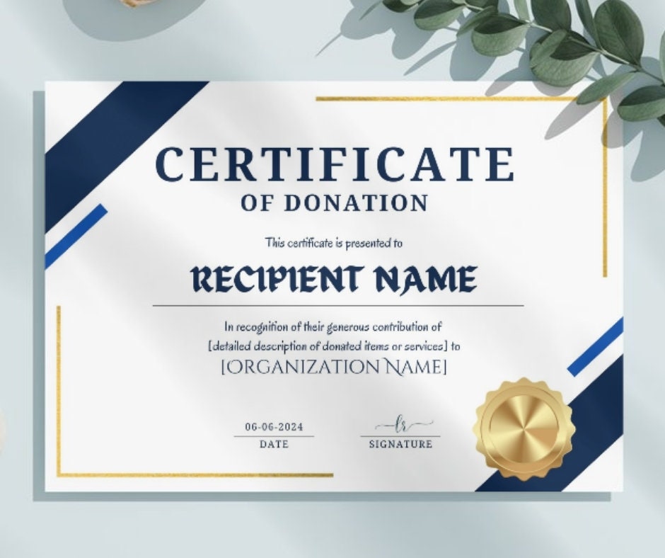 Certificate of Donation, Certificate of Recognition, Certificate ...